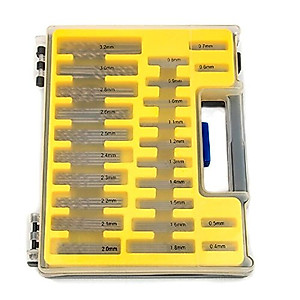 NUZAMAS 150pcs HSS High Speed Steel Mini Twist Drill Bits | 0.4-3.2 mm | Set Kit Precision Power Drill with Carry Case for PCB Crafts Jewelry Drilling Tool