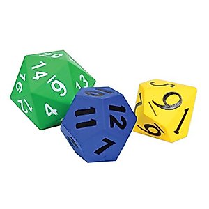 LEARNING ADVANTAGE - Jumbo Polyhedra Die - 10 Sides - Large, Foam Dice for Games - Teach Numbers, Probability, Addition and Subtraction