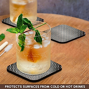 3dRose Gray Steel Diamond Plate Industrial Pattern - Soft Coasters, Set of 8 (CST_219468_2)