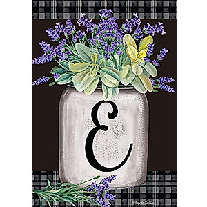 Farmhouse Monogram Letter E Garden Flag Floral Briarwood Lane 12.5" x 18"