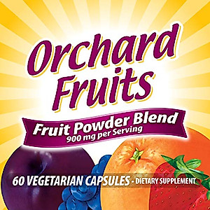 Nature's Way Orchard Fruits Powder Blend, 12 Fruit Blend, 900mg Per Serving, 60 Capsules
