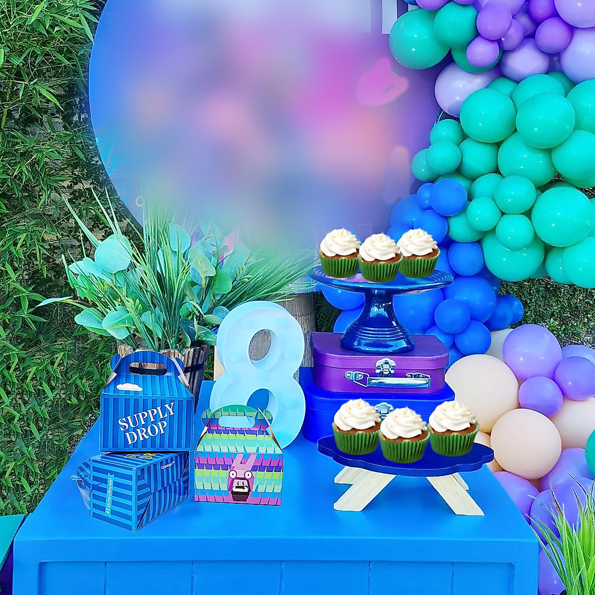 Video Game Llama Goodie Bags,16 Pcs Party Boxes for Battle Gamers Birthday Party Supplies Decorations Favors