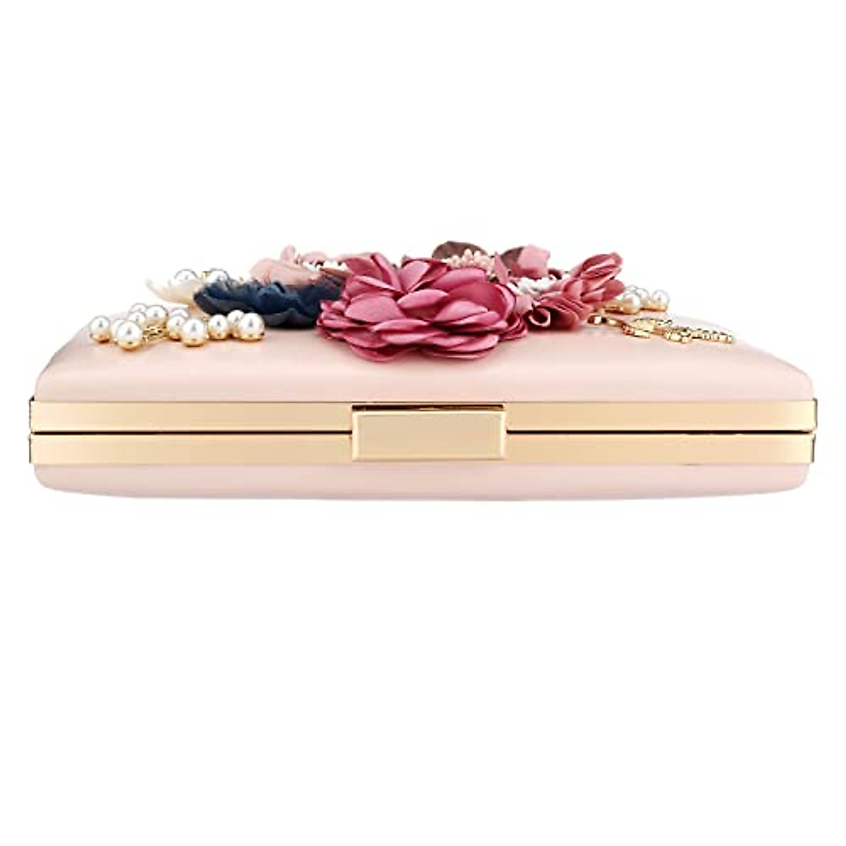 Floral Evening Bag for Women, Flower Evening Clutch Purse Elegant Banquet Handbag Lady Party Wedding Banquet Bag (Pink)