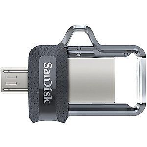 SanDisk Ultra 32GB (Two Pack Bundle) Dual Drive m3.0 (SDDD3-032G-G46) works with Android Devices and Computers Flash Drive with Everything But Stromboli (TM) Lanyard