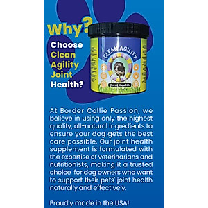 Clean Agility Joint Health for Dogs - The Most Effective Hip and Joint Supplement Available - Formulated with Veterinarians, Glucosamine, Chondrointin, MSM, Turmeric (Soft Chew)
