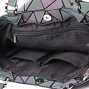 Geometric Luminous Purses and Handbags Holographic Purse Lumikay Bag Reflective Leather Irredescent Tote NO.1