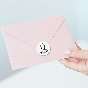 Monogram Personalized Envelope Seals Embellish - Set of 144, Round Self-Adhesive, Flat-Sheet Labels, by Colorful Images