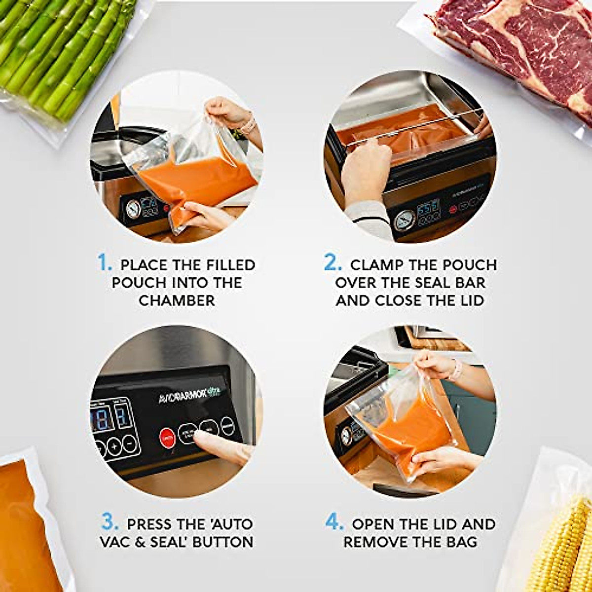 Avid Armor - Chamber Vacuum Sealer Machine USV32 Ultra Series, Vacuum Food Sealer for Wet Foods, Meat Sealers Vacuum Packing Machine, Compact Vacuum Chamber Sealer with 11.5 -Inch Vacuum Sealer Bar