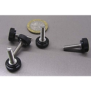 Stainless Plastic Head Knurled Thumb Screws FT 8-32 x .625" Length 25 Pcs