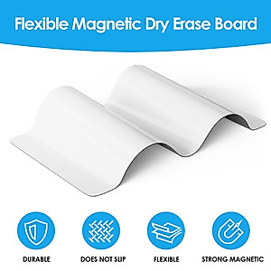 MaxGear Small Magnetic Dry Erase Board Sheet for Refrigerator, Fridge Whiteboard for Kitchen, 12"x8" White Board Organizer and Planner with Stain Resistant Technology, Include 1 Eraser, 3 Markers