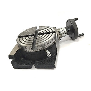 4" Inches (100mm) 4 slots regular Rotary Table +70 mm 4 Jaw Independent Chuck+ Back Plate+ Fixings