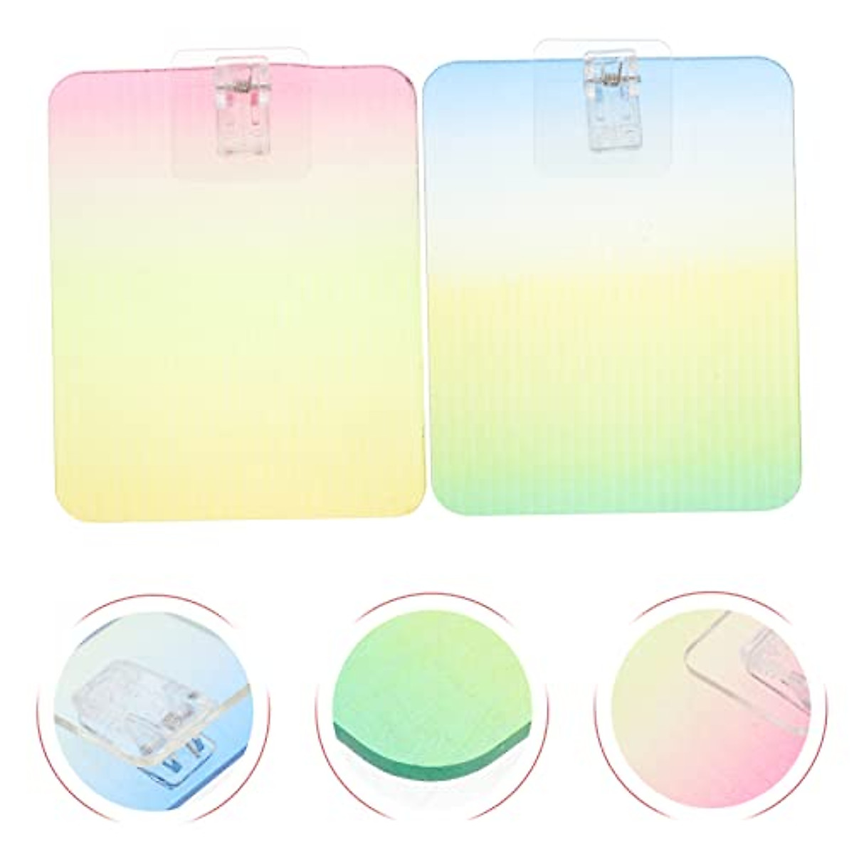 SEWACC 8 Pcs Plate Clamp Paper File Organizer Recording Clipboard Conference Recording Board Sketch Pad Plastic Acrylic Student Clipboard for Office Clipboards Exam Paper Clips