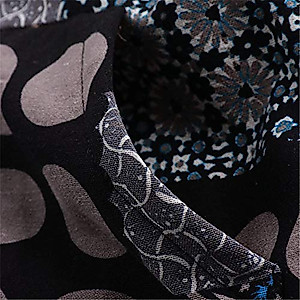 Andongnywell Womens Jackets Parka Boho Ethnic Print Vintage Fleece Lined Exotic Hooded Long Warm Padded Coats Plus Size (Black,Medium)