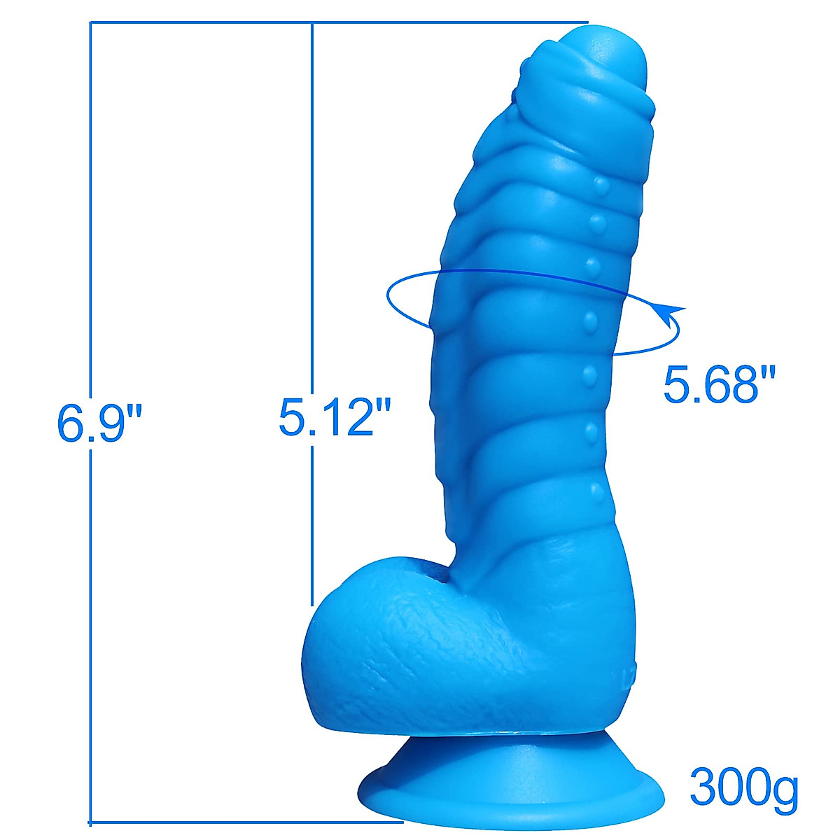 LZYAA Realistic Dildo, Liquid Silicone Material No Any Smell Adult Sex Toys Penis, Strong Suction Cup for Hand-Free 2 Balls G-Spot Vaginal Discreet Package(Blue)
