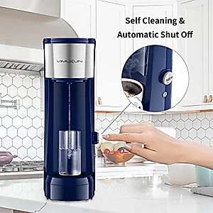Vimukun Single Serve Coffee Maker Coffee Brewer Compatible with K-Cup Single Cup Capsule, Single Cup Coffee Makers Brewer with 6 to 14oz Reservoir, Tall Size KCM010A (Blue)
