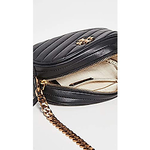 Tory Burch Women's Kira Chevron Small Camera Bag, Black, One Size