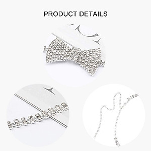 ELABEST Sparkly Rhinestone Necklace Bowtie Crystal Choker Bowknot Tennis Chain Wedding Bridal Bridesmaid Costume Jewelry for Women