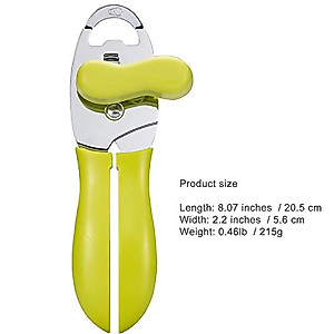 XXIN Can Opener and Swivel Vegetable Peeler, 4-in-1 Manual Stainless Steel Handheld Can Openers with 1 Potatoe Peeler, green, Green
