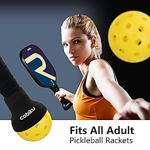 COBIKU Pickleball Ball Retriever Picker Upper, Fits All Standard Pickleball Paddles, Easily Pickup Pickleballs Without Beding Over - Black, 4Pack