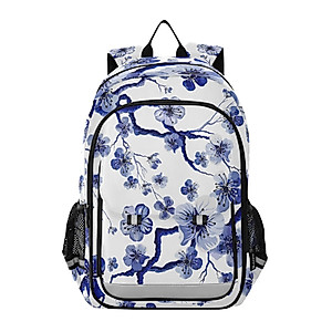 ALAZA Cherry Blossom Chinese Watercolor Flowers Laptop Backpack Purse for Women Men Travel Bag Casual Daypack with Compartment & Multiple Pockets