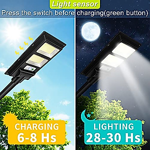 Wstan Solar Street Lights Outdoor 560 LEDs, Radar Control& Light Control, 5000LM Dusk to Dawn Security Lights IP65 Waterproof for Parking Lot, Yard, Basketball Court-5 Pack
