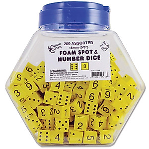 Koplow Games Inc. Yellow Spot 16Mm Foam Dice Classroom Accessories