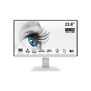MSI Pro MP243XW, 24" Monitor IPS FHD (1920 x 1080) Non-Glare with Super Narrow Bezel 100HZ 1ms 16:9 with Tilt Stand, White