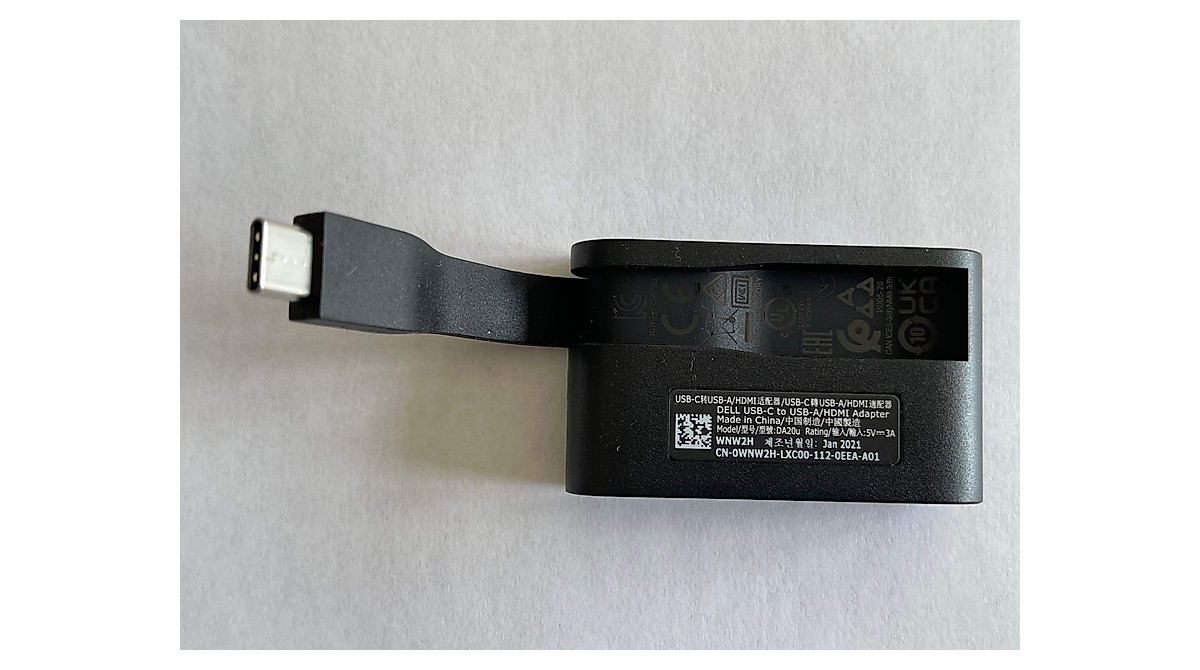 Dell DA20 USB Type-C Adapter for XPS & Precision Laptops