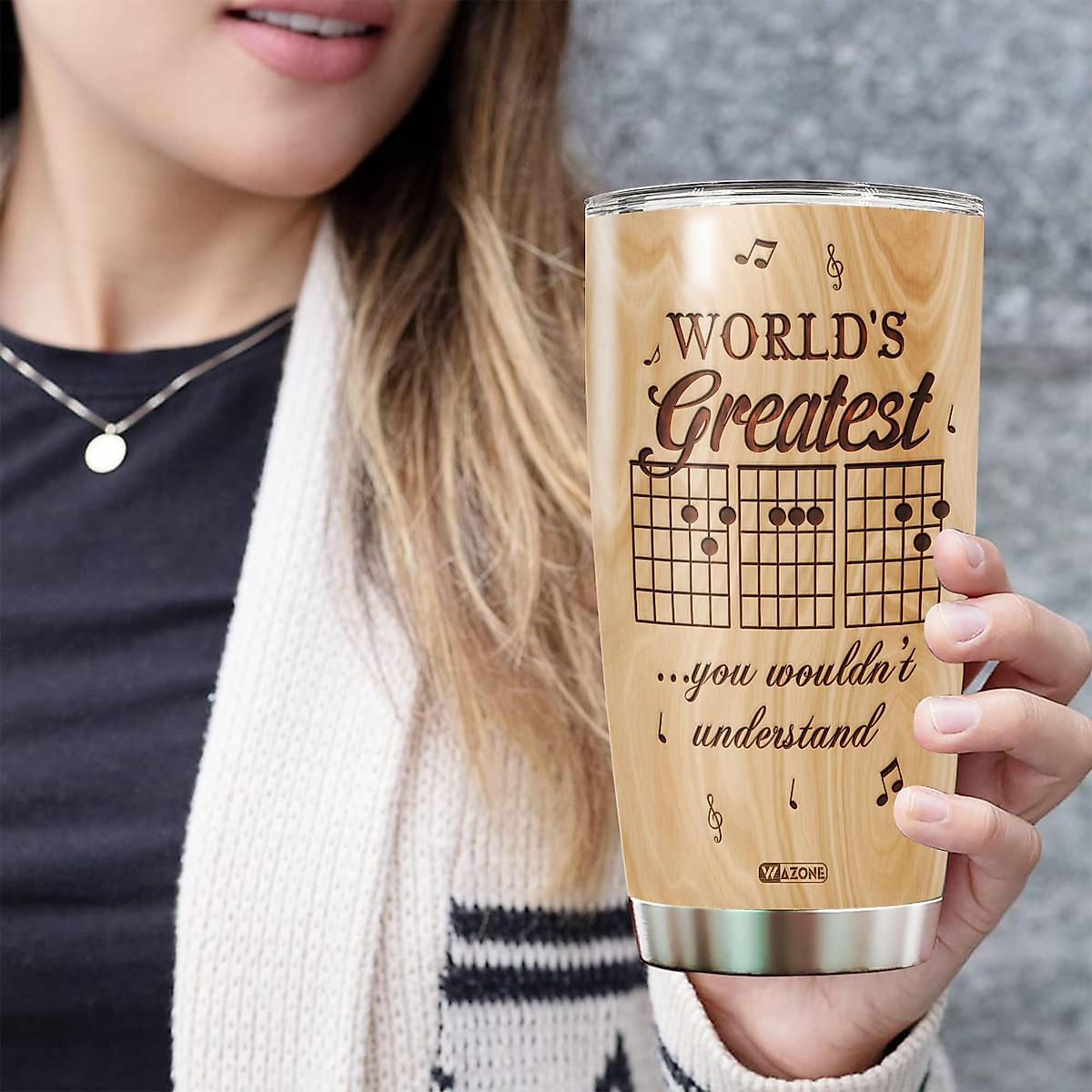 WAZONE World's Greatest You Wouldn't Understand Guitar Dad Tumbler 20oz Double Wall Vacuum Insulated Thermal Cup Gift For Man Daddy Husband Grandpa Birthday Christmas Fathers Day