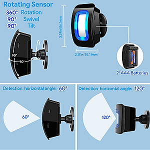 Wireless Motion Sensor LED Light - Motion Detector Alarm Chimes Door Sensor with 500 FT Range Security Alert Monitor System for Home, Business, Store, Office, School