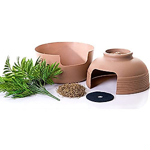 Good Pet Stuff, The Original Hidden Litter Box, Artificial Plants & Enclosed Cat Planter Litter Box, Vented & Odor Filter, Easy to Clean, White Birch