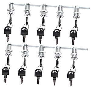 TOVINANNA 10pcs Mailbox Cam Lock Mailbox Lock Cupboard Lock Desk Lock Stainless Steel Cabinet Wardrobe Cabinet Home Door Locks Desk Push Lock Furniture Zinc Alloy with Key Mortise Lock