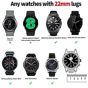 Lerobo [2 Pack] Band Compatible for Samsung Galaxy Watch 3 45mm/Galaxy Watch 46mm Bands/Gear S3 Frontier, 22mm Smart Watch Band Silicone Casual Straps Accessories for Women Men Black/Blue Gray