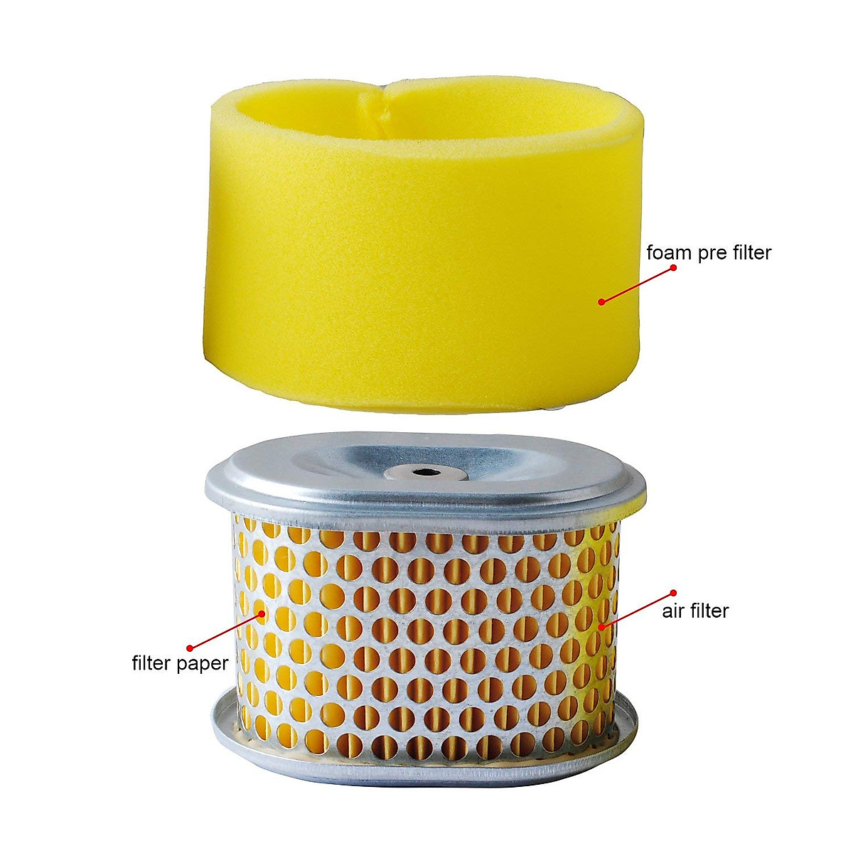 GX160 Air Filter Fit for 5.5HP 6.5HP GX140 GX160 GX200 Engines Replace 17210-ZE1-517 17210-ZE1-822 17210-ZE1-505 (5 Packs)