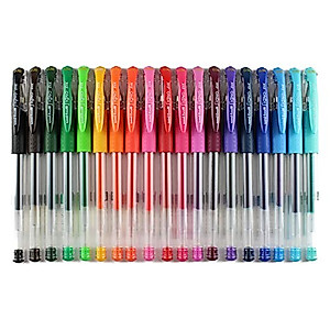 Uni-ball Signo UM-151 Gel Ink Pen, 0.38 mm,19 colors set with MIYABI stationery store original pen case(UM151-19C)