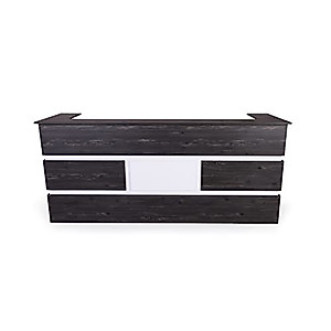 Casa Mare 87" Wood Office Reception Desk Counter & Drawers w/Telescopic Rails & Chrome Handles | Cable Grommet Holes | Option to Add Logo | Front Table Furniture Nail Hair Beauty Salon Spa Restaurant