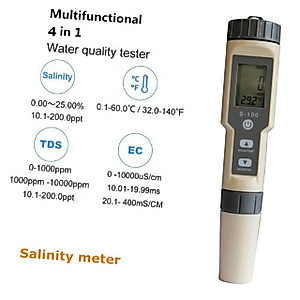 CANIGHT Salt Water Gravimeter Hydrometers Water Salimeter Water Quality Tester Automatic Hydrometer Temperature Tester Salt Meter Tds Water Quality Testing Pen Light Grey