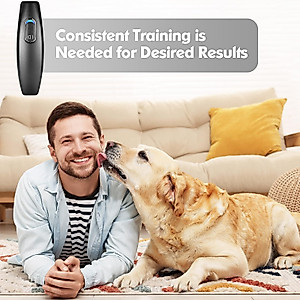 BONSO Bark Control Device 2-in-1 Anti Barking Device&Dog Training Tool, 16.4 Ft Large Control Range Sonic Bark Deterrents, Stop Bad Behavior Dog Silencer, Electronic Dog Whistle Indoor&Outdoor(Black)