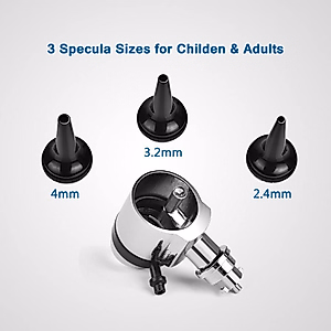 Otoscope Kit- Professional Diagnostic Ear Examination Otoscope Tool with 2 Halogen Lamps, 3 Different Size Ear Speculums for Children, Adults, Doctors, Veterinary, Even Pets