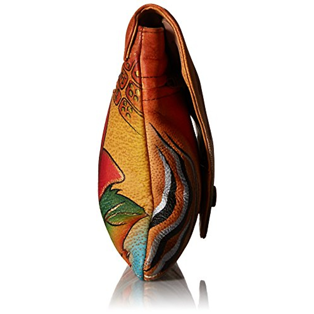 Anna by Anuschka womens Anna Anuschka, Handpainted Leather Envelope Clutch, Rose Safari Clutch, Rose Safari, One Size US