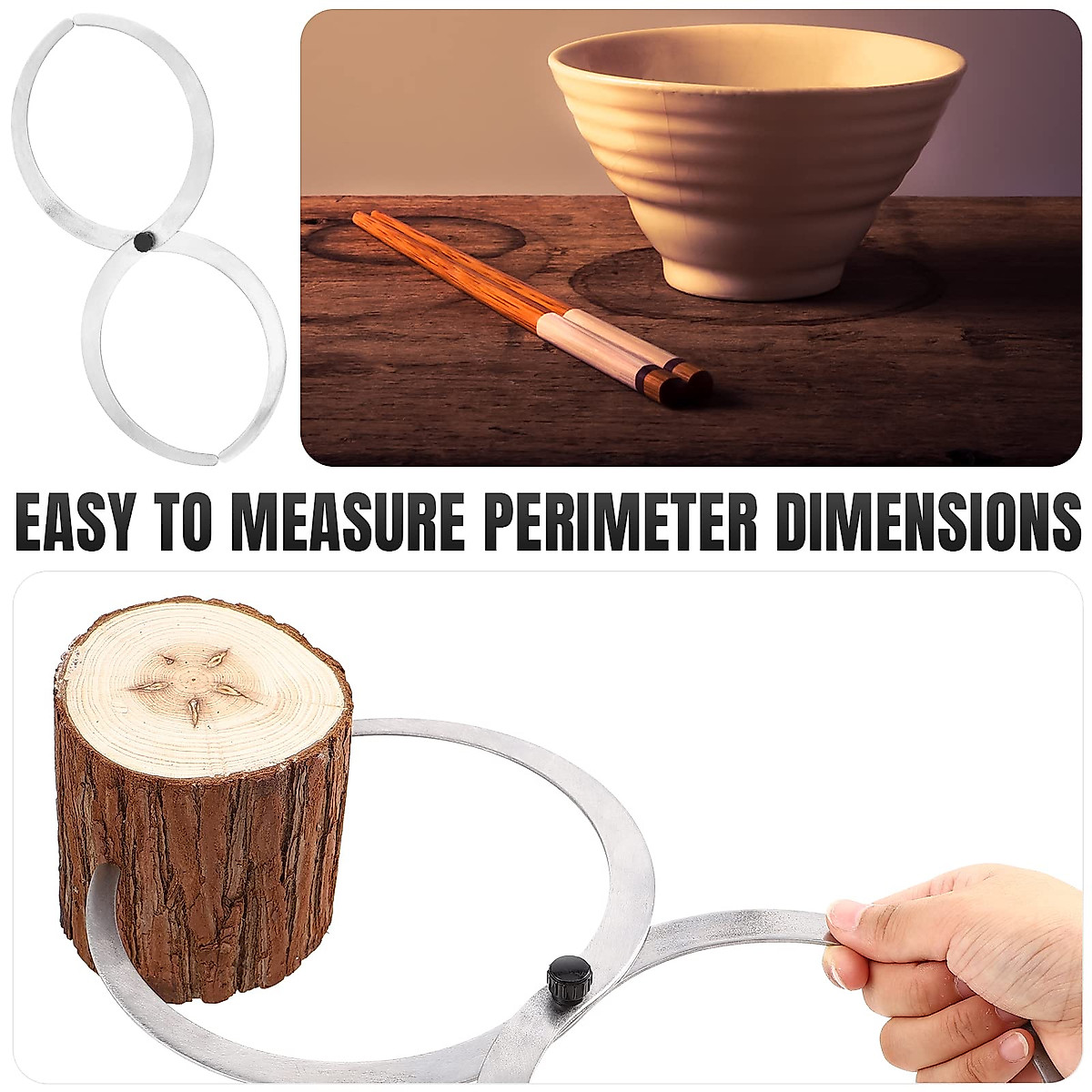 2 Pieces Double Ended Bowl Caliper Wood Turners Calipers Woodturning Calipers for Measuring Thickness Diameter, 6 to 7.9 inches