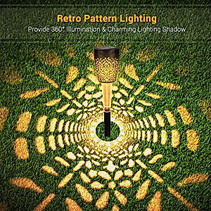 Brizled Solar Pathway Lights, 4 Pack Solar Garden Lights, Super Bright LED Solar Walkway Lights Outdoor Waterproof Retro Solar Landscape Lights for Path Garden Walkway Driveway Backyard Lawn Decor