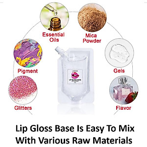 BIOKUSY Lip Gloss Base 3 Pack (10 OZ), Moisturizing Clear Base Gel Shimmer Makeup Primers Lipstick Material Oil for DIY (Clear 3 Pack 100ML)