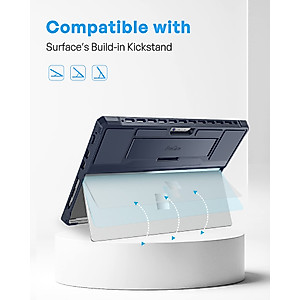 ProCase Case for Surface Pro 8, Rugged Protective Cover with Built-in Hand Strap Compatible with Type Cover Keyboard for 13.0" Microsoft Surface Pro 8 2021 Release –Navy