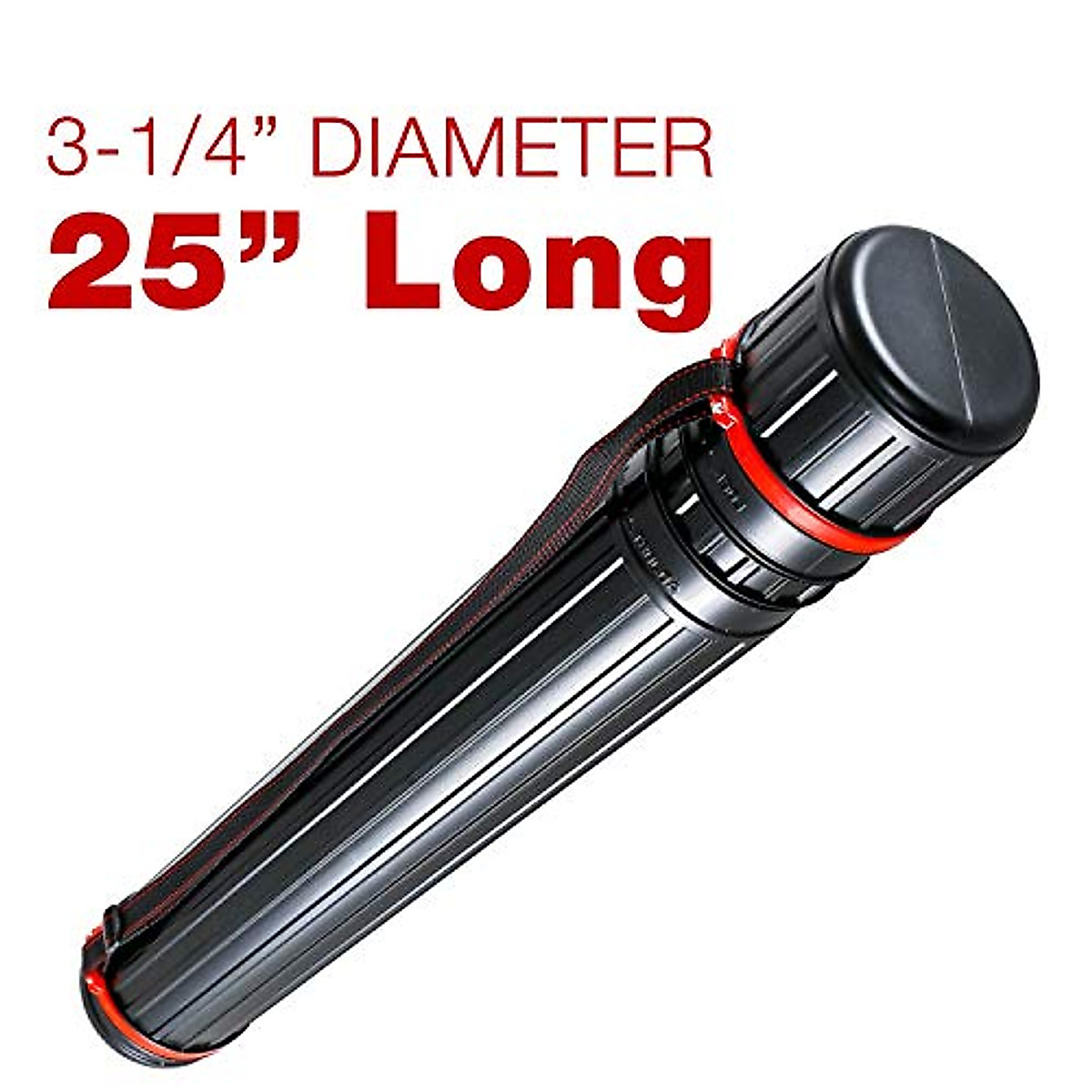 US Art Supply Black Telescoping Drafting Tube - Outside Diameter: 3-1/4", Inside Diameter: 2-7/8" inch, Length: 25 to 42-1/2 inches