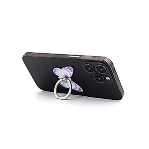 LaMignonne Butterfly Cell Phone Ring Holder Finger Ring Grip Stand 360° Rotation 180° Flip Universal Kickstand Compatible with All Smartphones (Lilac)