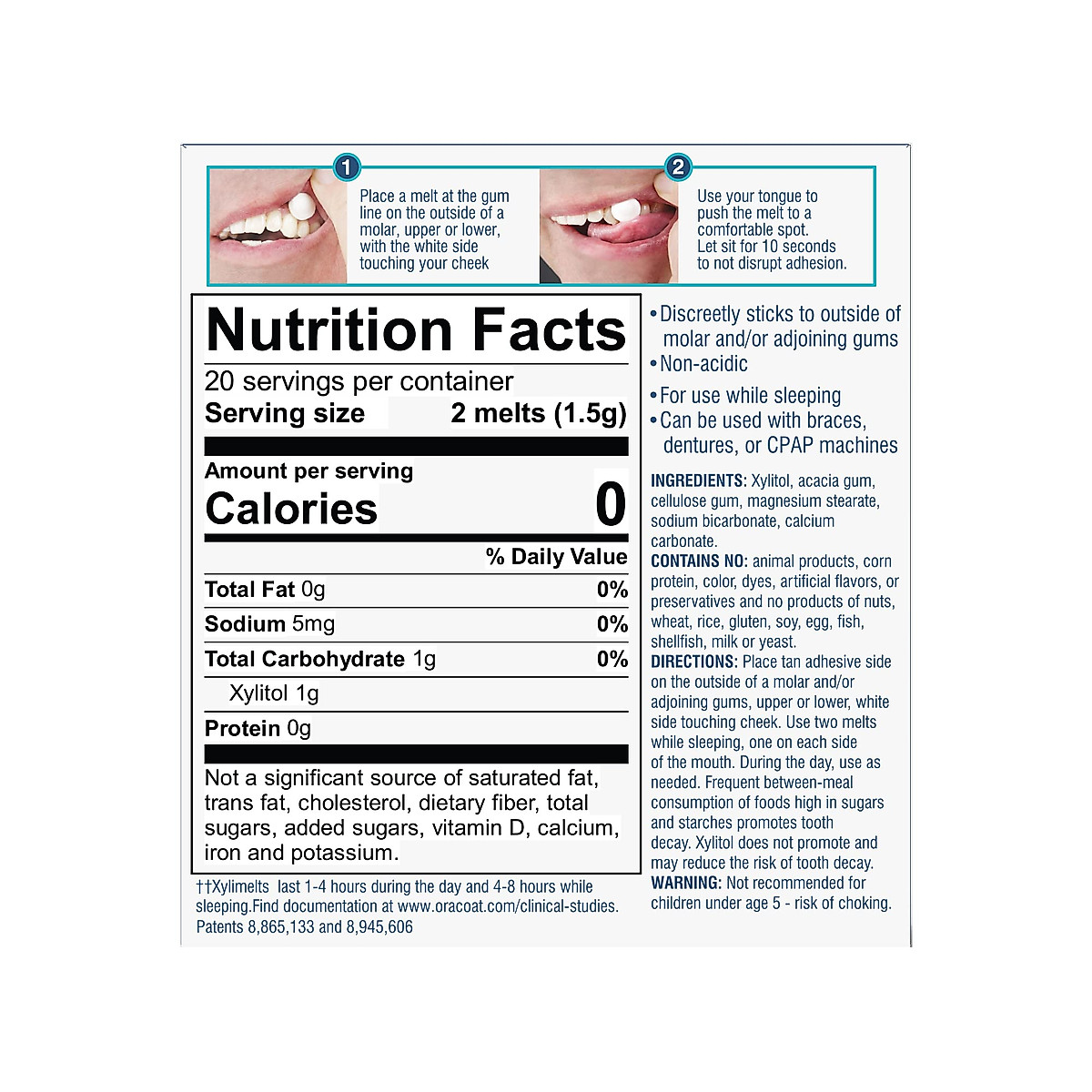 OraCoat, XyliMelts for Dry Mouth Care 160 discs, All Natural, Gluten Free, No Preservatives, Helps Neutralize Acids.