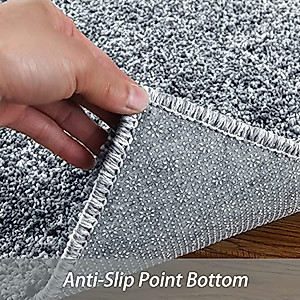 WESTLOOM Shag Collection 8' x 10' Indoor Modern Plush Area Rug Non-Shedding Non-Slip Large Area Rug Living Room Bedroom Thick Area Rug, Grey