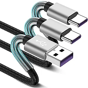 CyvenSmart USB Type C Cable 10ft, [2 Pack] USB A 2.0 to USB-C Fast Charger Extra Long Durable TPE Cord Compatible with Samsung Galaxy A10/A20/A51/S10/S9/S8 Plus/Note 9/8,LG V50 V40 G8 G7 Thinq