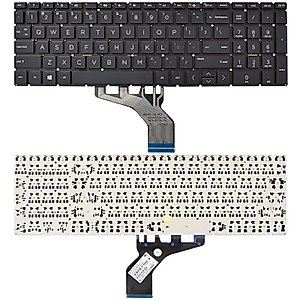SUNMALL Replacement Keyboard Compatible with HP 250 G7 255 G7 15-DA 15-DB 15-DK 15-DR 15-DW 15-DU 15S-DU 15-DY 15s-DY 15s-EQ 15-EF 15s-FQ 15-GW 17-CA.Home 17-by Black US Layout